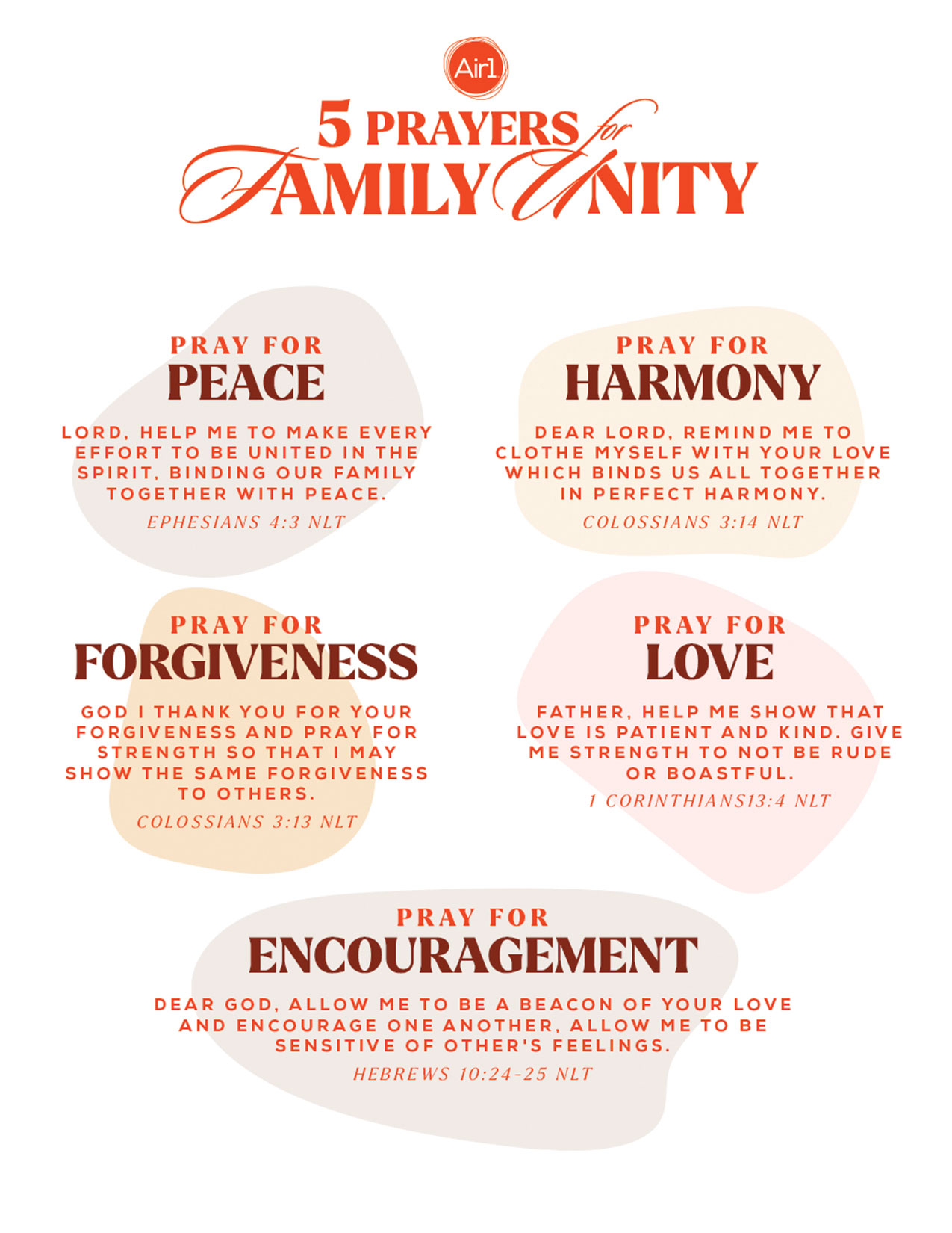 5 Prayers For Family Unity Air1 Worship Music
