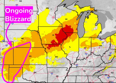 Blizzard Conditions In Some Plains Locations, Big Snow Moves East ...